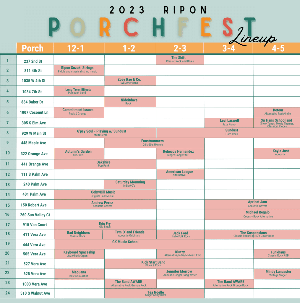 Porchfest – Ripon Chamber of Commerce